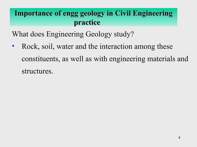 Engineering geology ppt basics description | PPT