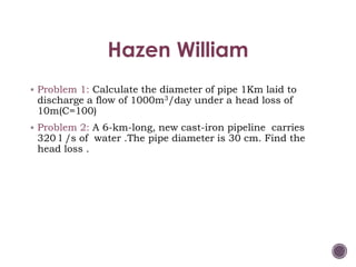 Hydraulics of water Distribution System | PDF
