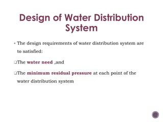 Hydraulics of water Distribution System | PDF