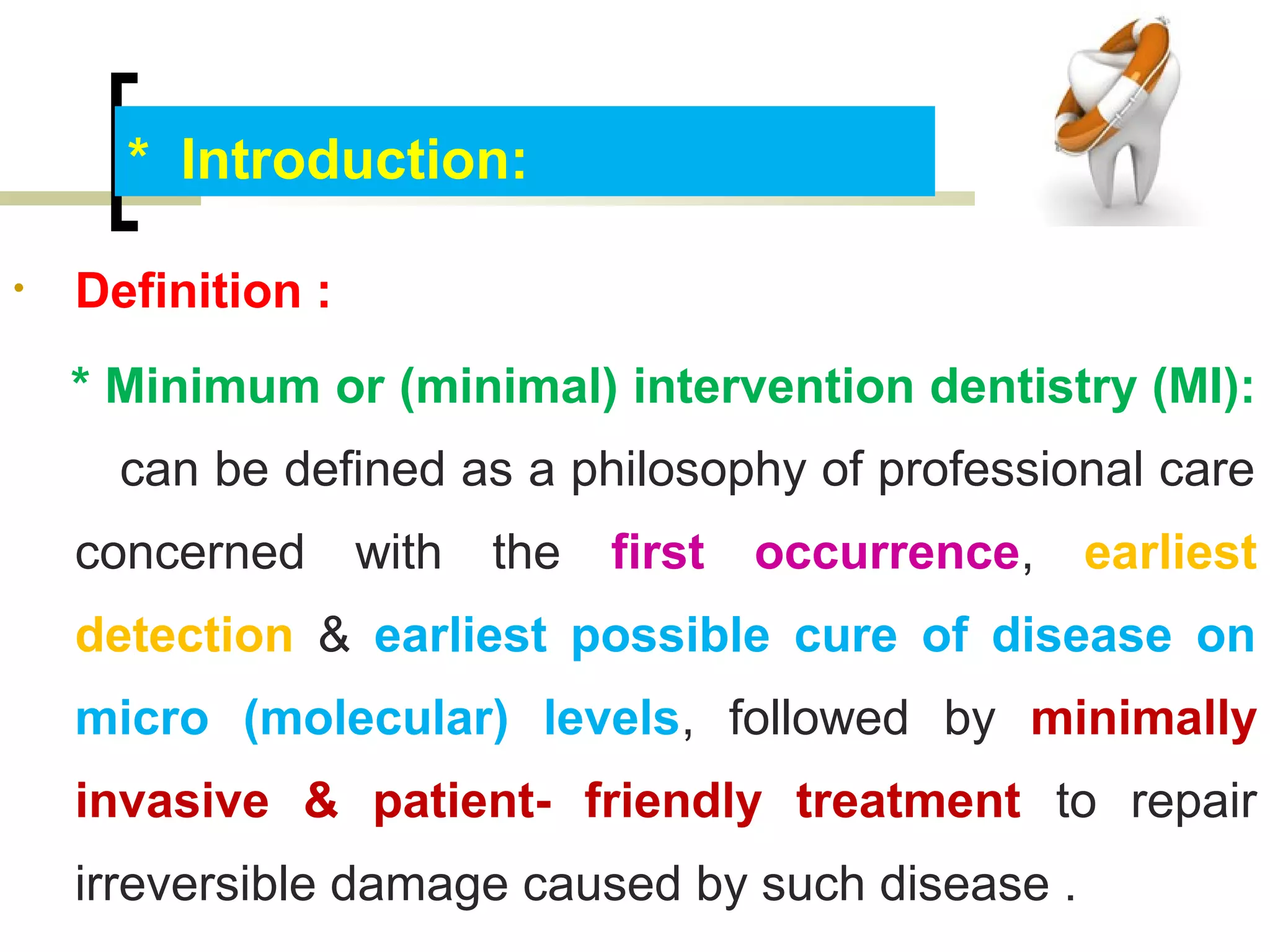 minimal intervension dentistry | PPT