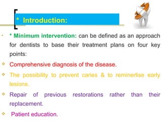 minimal intervension dentistry | PPT