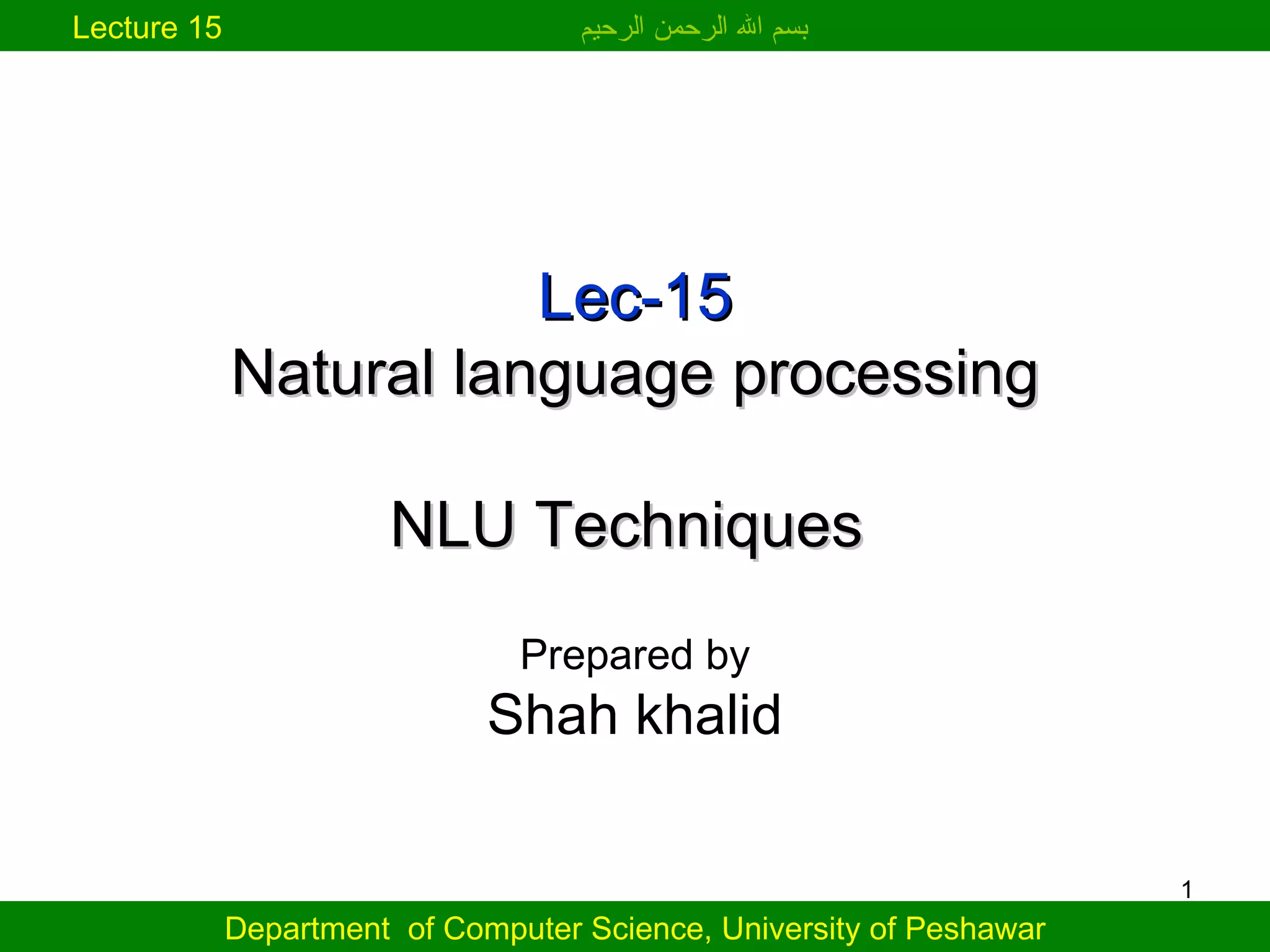 Lec 15,16,17 NLP.machine translation | PPT | Programming Languages | Computing