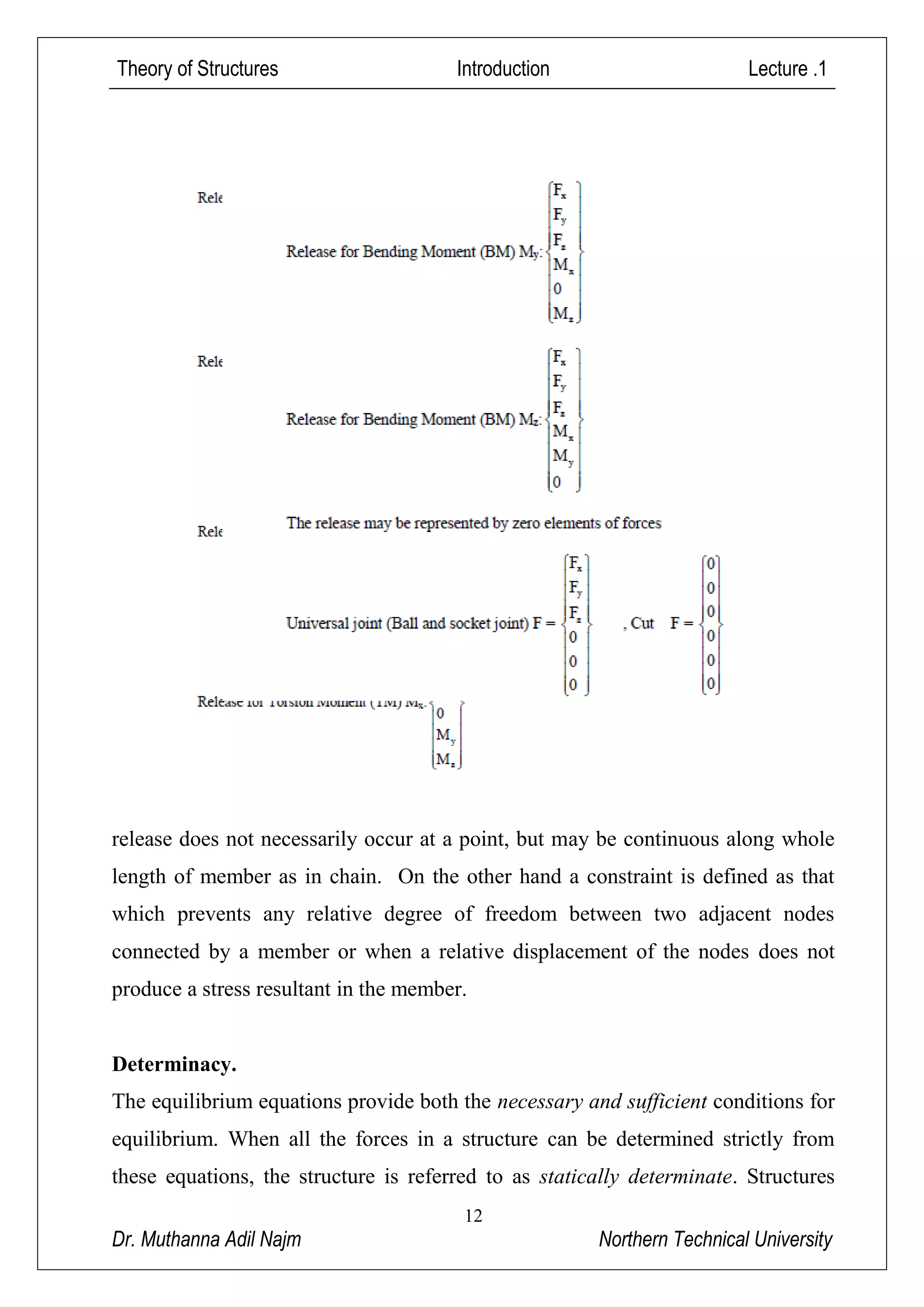 Lec2 Statically Determinate Structures And Statically Indeterminate Structures Pdf Chemistry