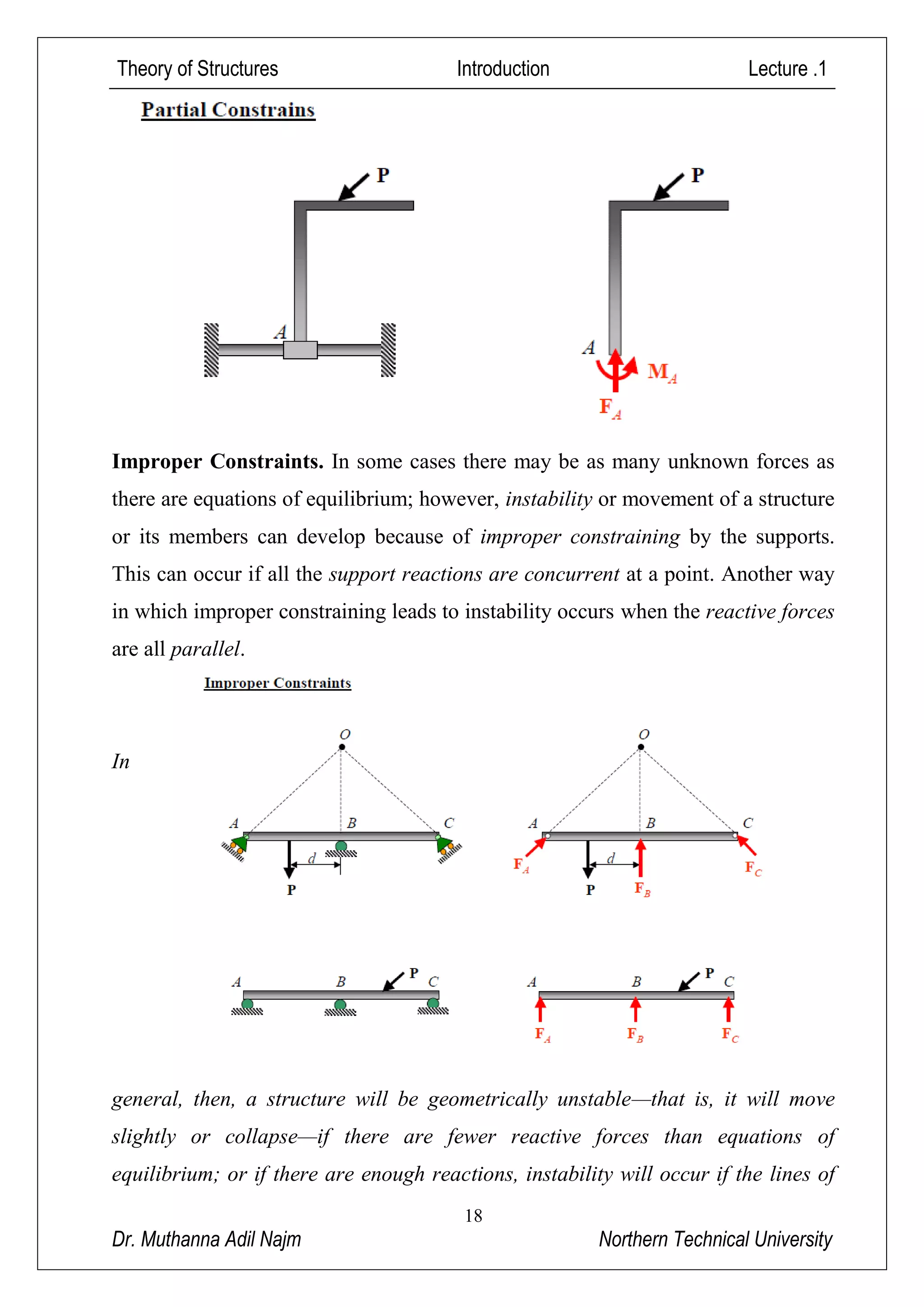 Lec2 Statically Determinate Structures And Statically Indeterminate Structures Pdf Chemistry
