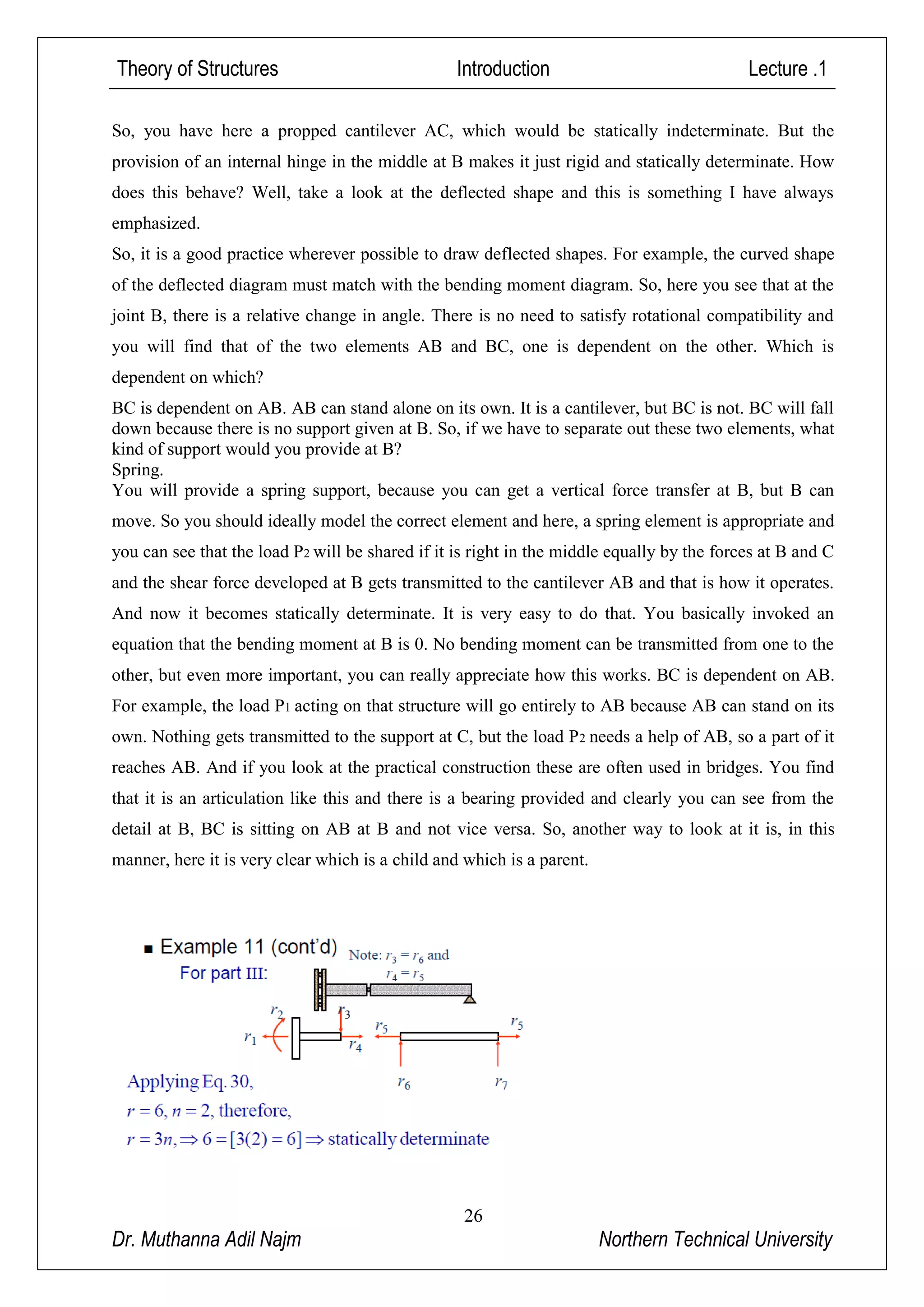 Lec2 Statically Determinate Structures And Statically Indeterminate 1841