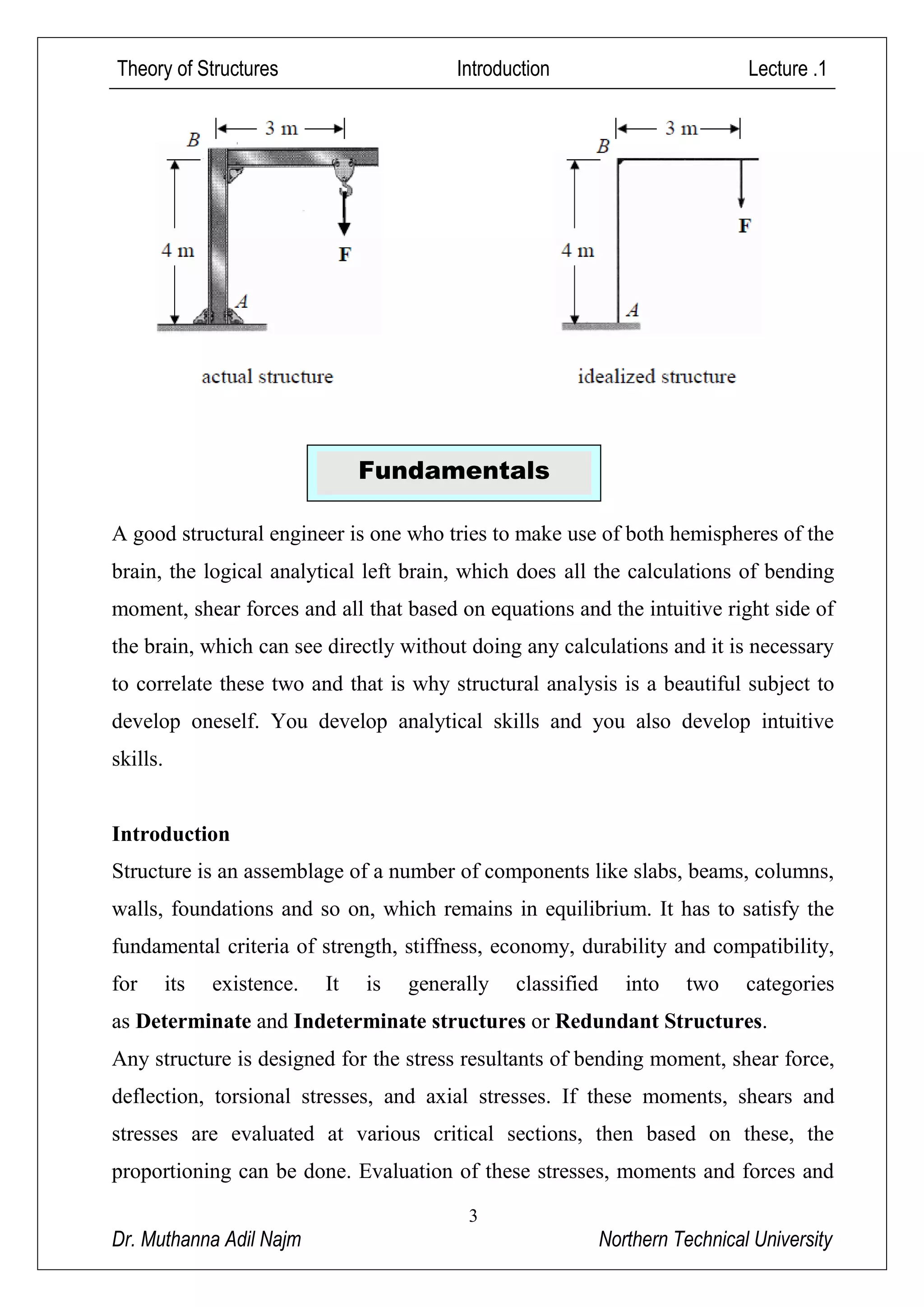Lec2 Statically Determinate Structures And Statically Indeterminate Structures Pdf Chemistry