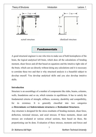 Lec.2 statically determinate structures & statically indeterminate structures. | PDF