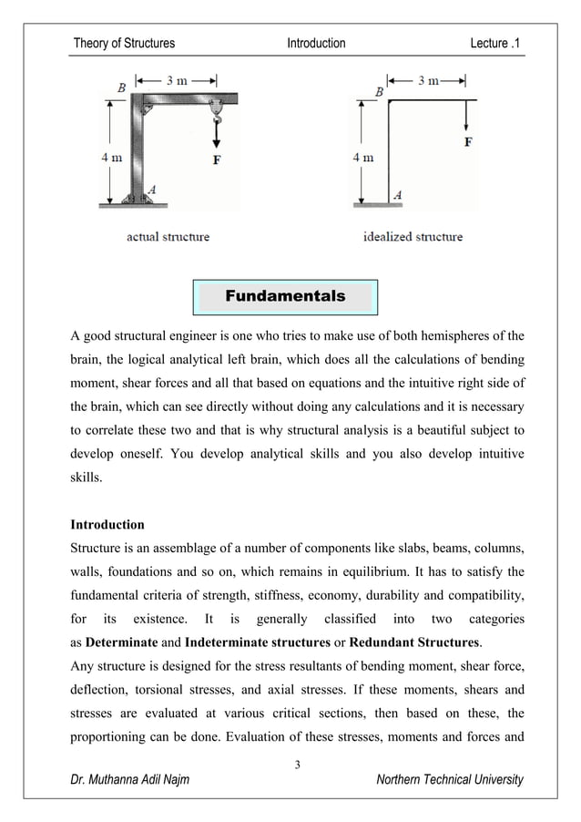 Lec2 Statically Determinate Structures And Statically Indeterminate Structures Pdf Chemistry