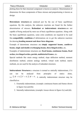 Lec.2 statically determinate structures & statically indeterminate structures. | PDF