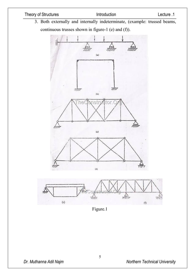 Lec2 Statically Determinate Structures And Statically Indeterminate Structures Pdf Chemistry