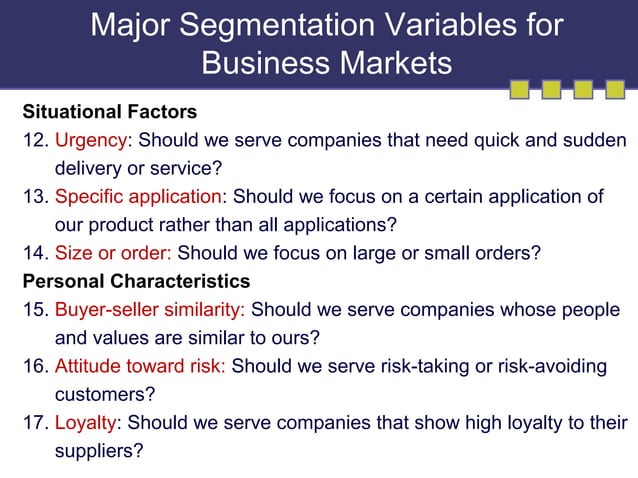 Identifying Market Segments and Targets / Marketing Management By ...