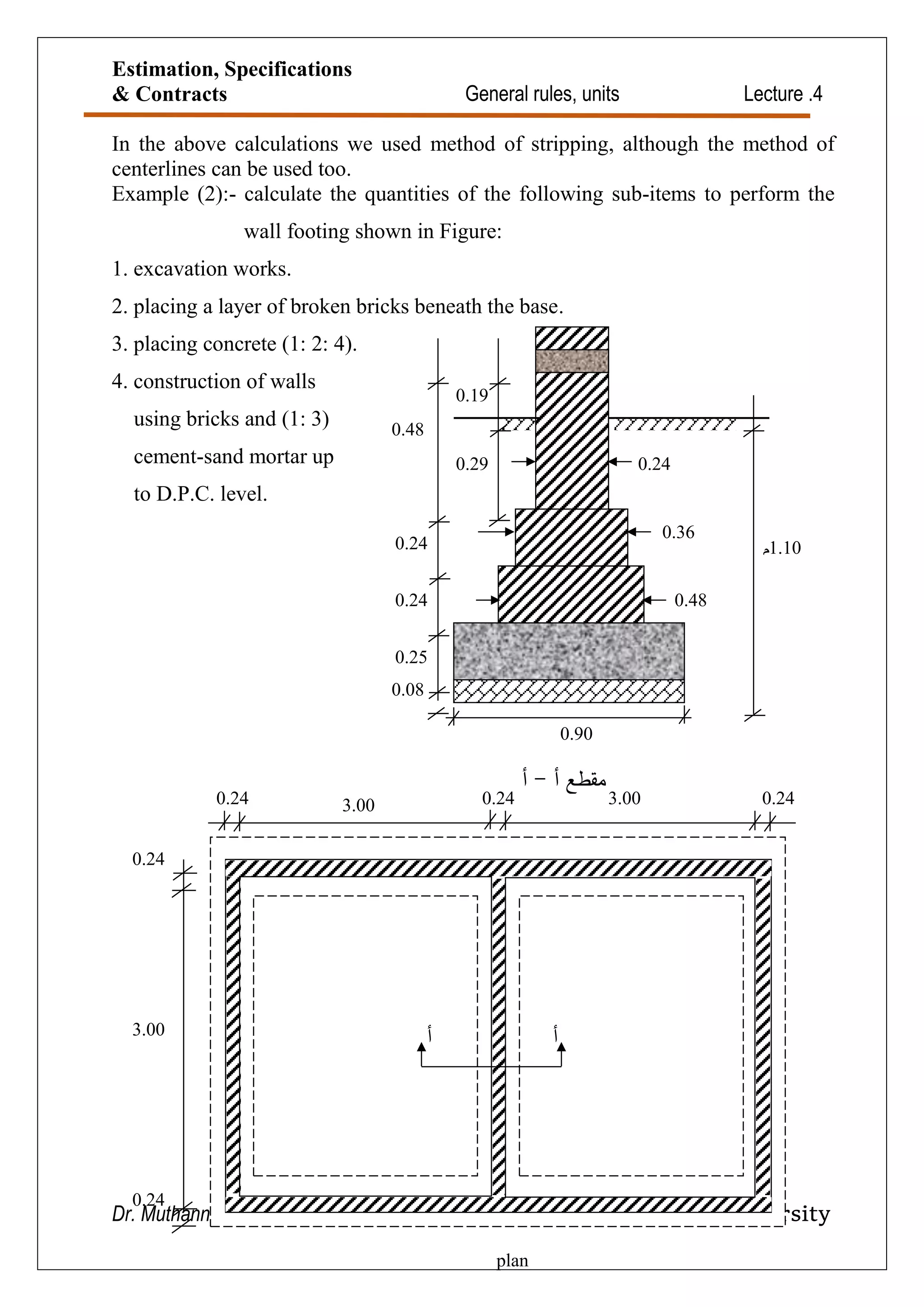 Lec.4 Excavation and fill works of wall footings | PDF
