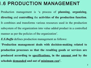 Production Management | PPT