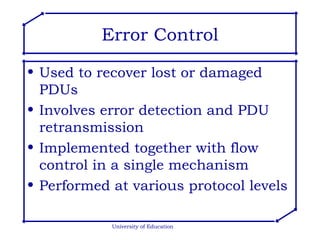 Flow & Error Control | PPT