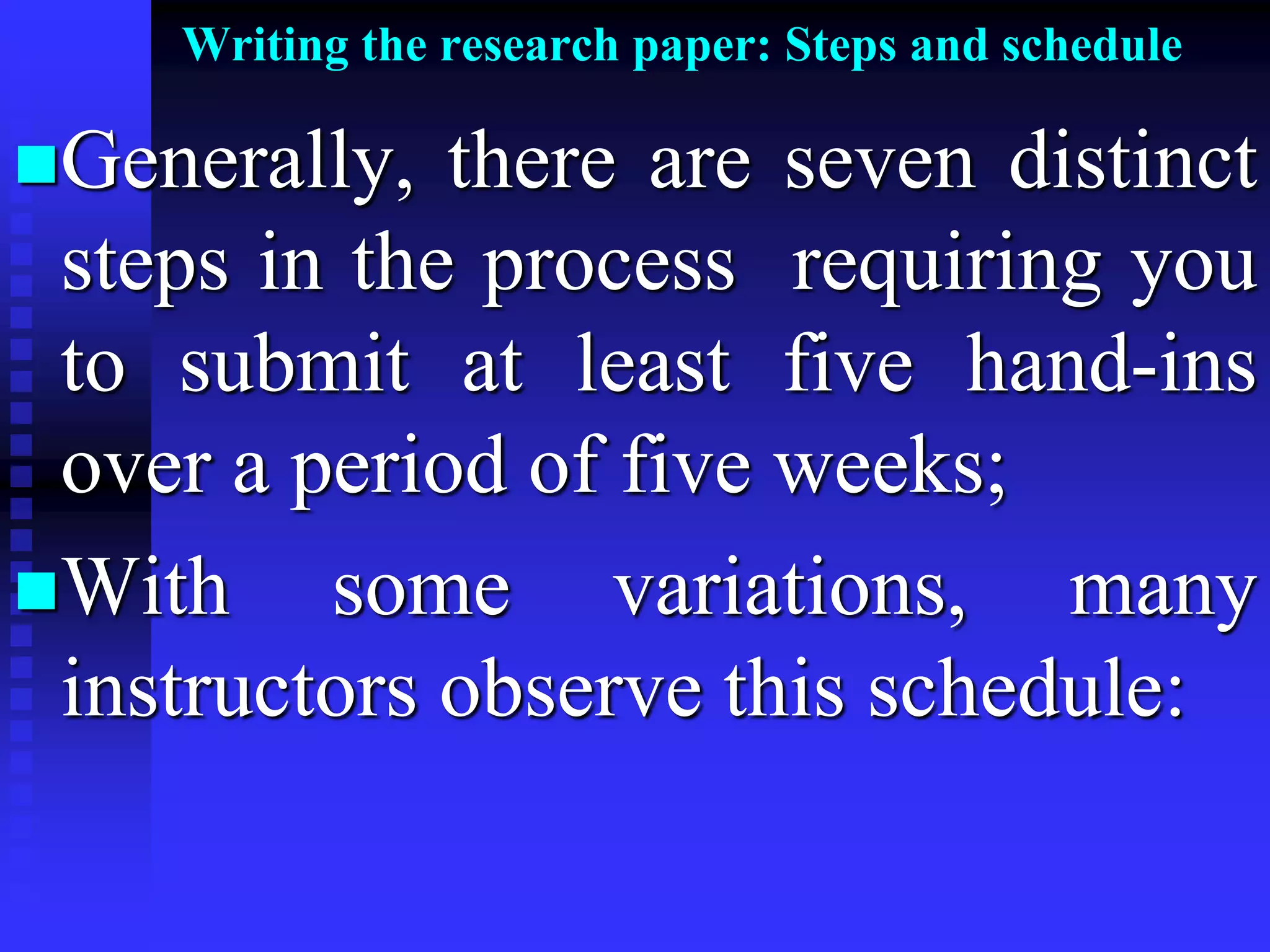Writing the research paper | PPT