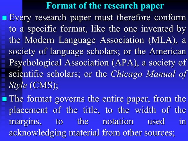 Writing the research paper | PPT