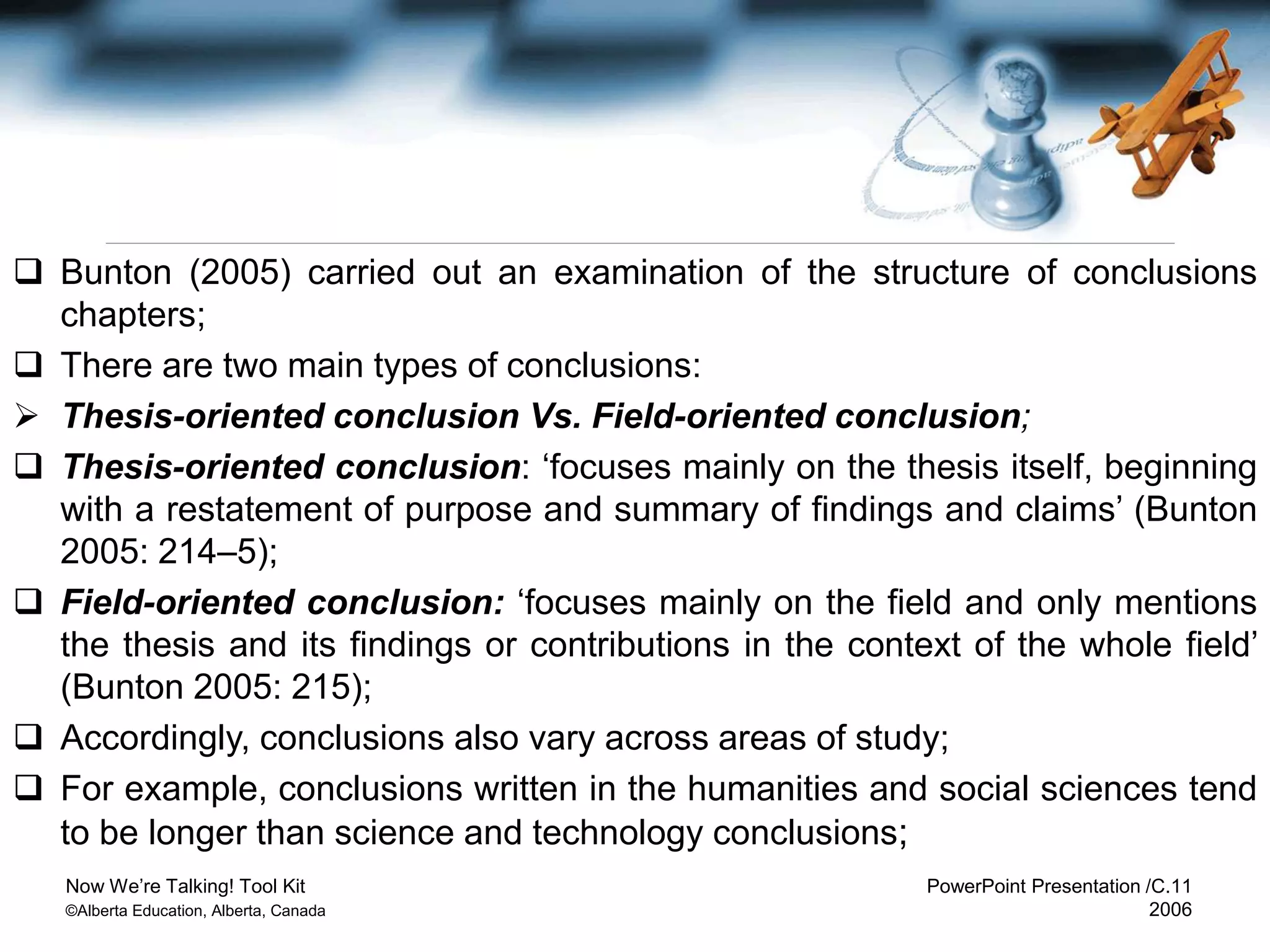 Concluding your research | PPT