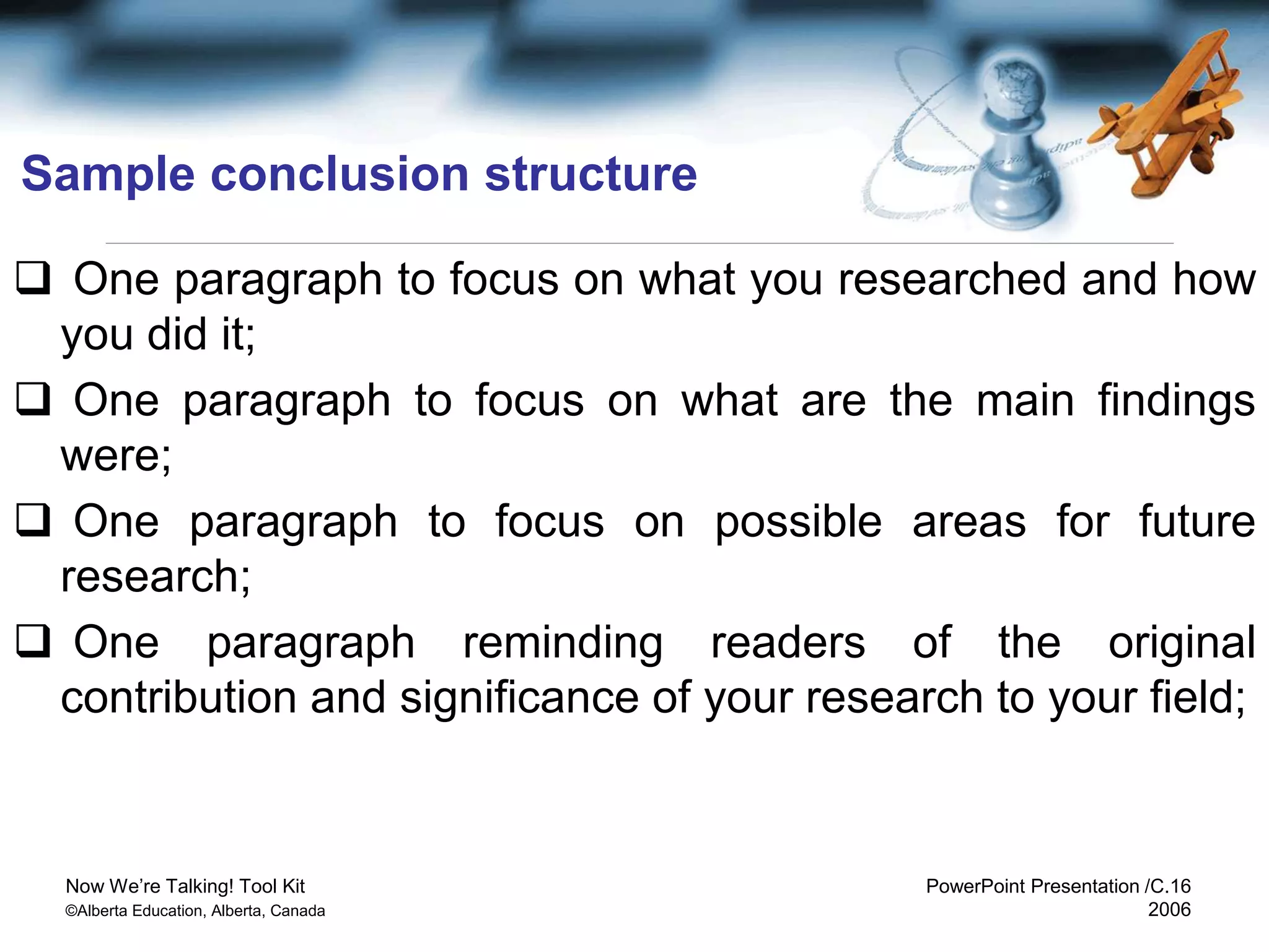 Concluding your research | PPT