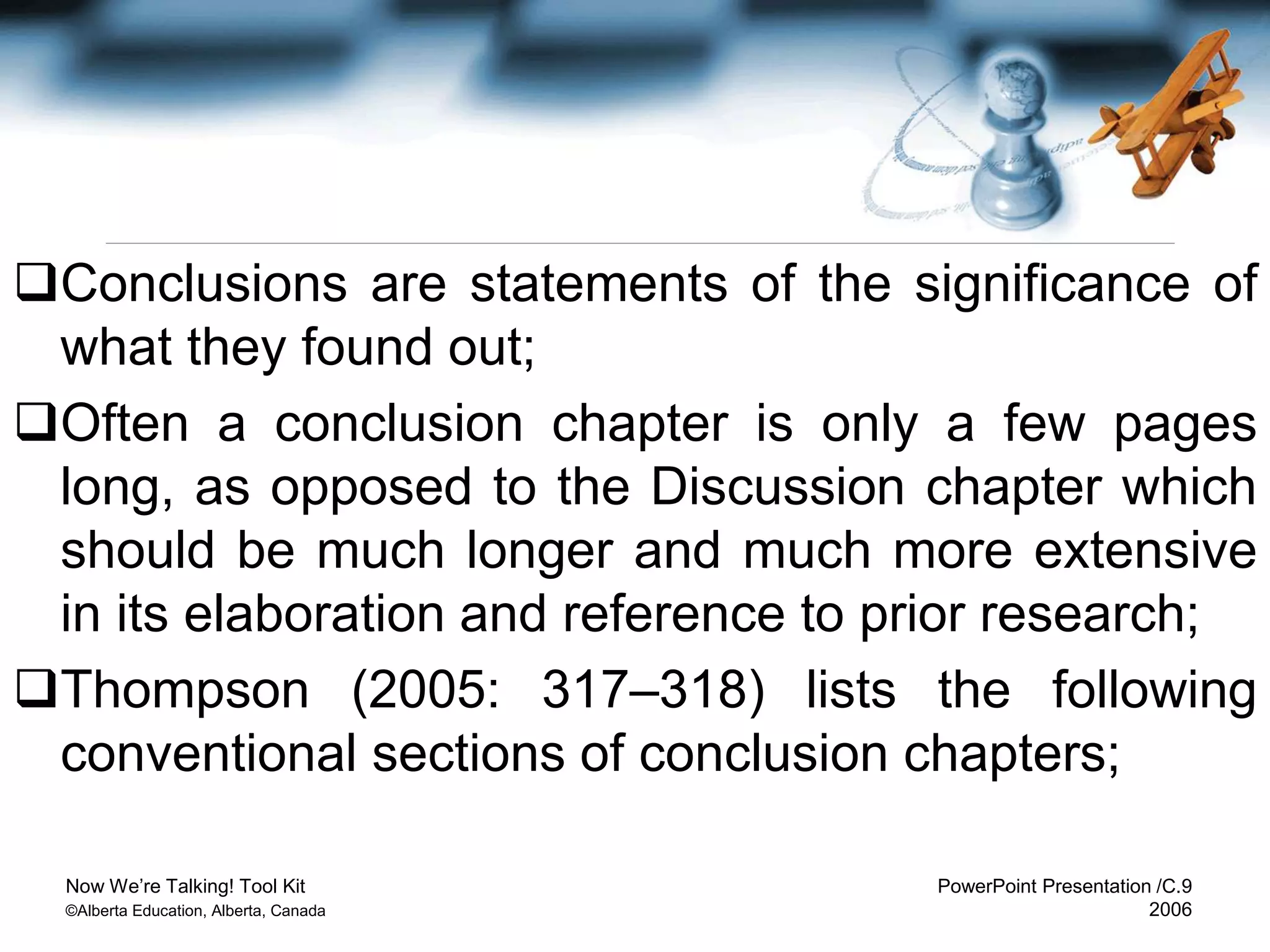 Concluding your research | PPT