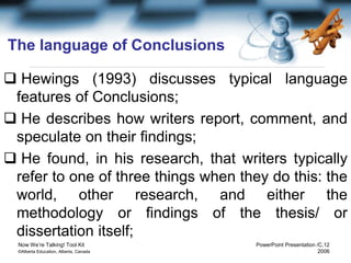 Concluding your research | PPT