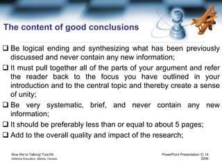 Concluding your research | PPT