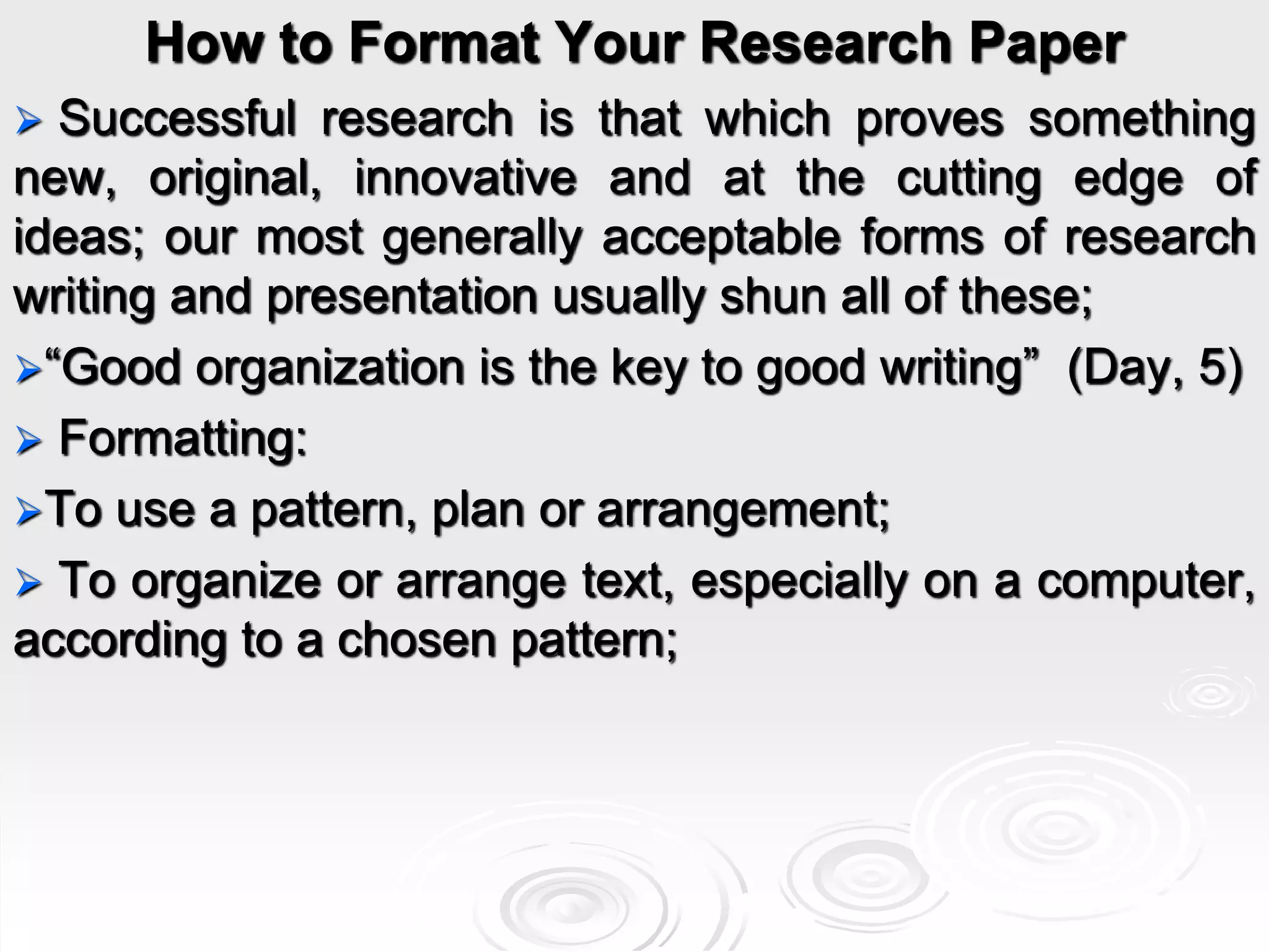 How to format your research paper | PPT