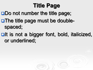 How to format your research paper | PPT
