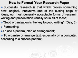 How to format your research paper | PPT
