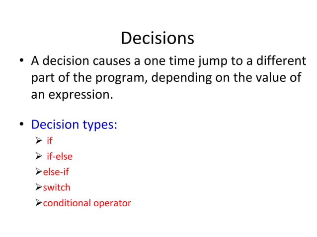 Programming Fundamentals Decisions | PPT