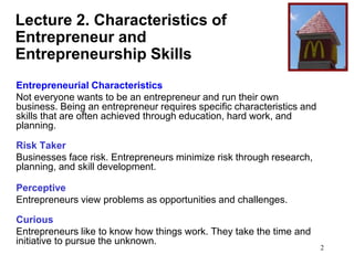 Entrepreneur Characteristics