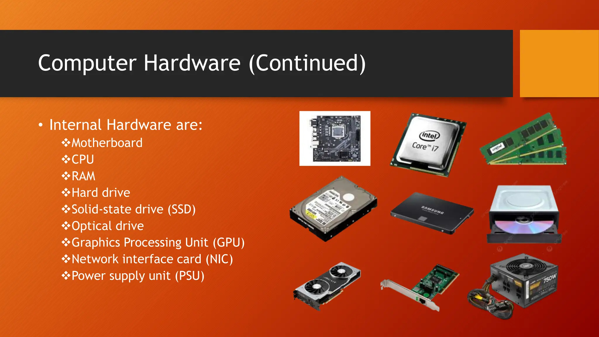 Introductoin of computer hardware and software | PPT
