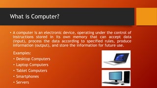 Introductoin of computer hardware and software | PPT