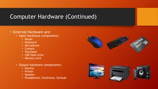 Introductoin of computer hardware and software | PPT