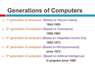 Generations of Computers | PPT