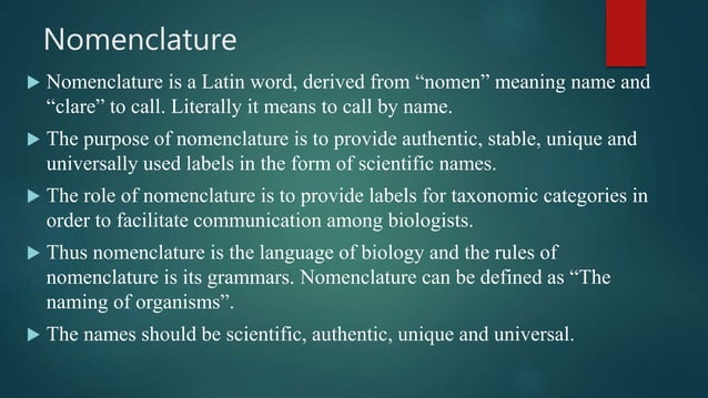 Lec. 18 Binomenclature | PPT