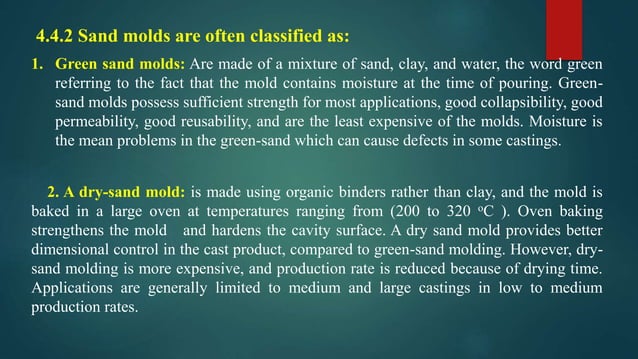 sand casting and other expendable casting | PPTX | Woodworking | Arts ...
