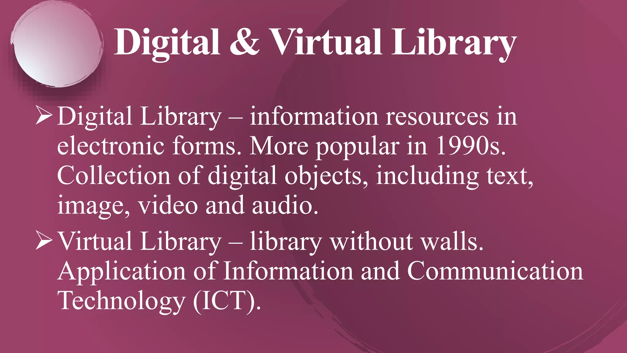 Introduction to library science | PPTX | Technology & Computing