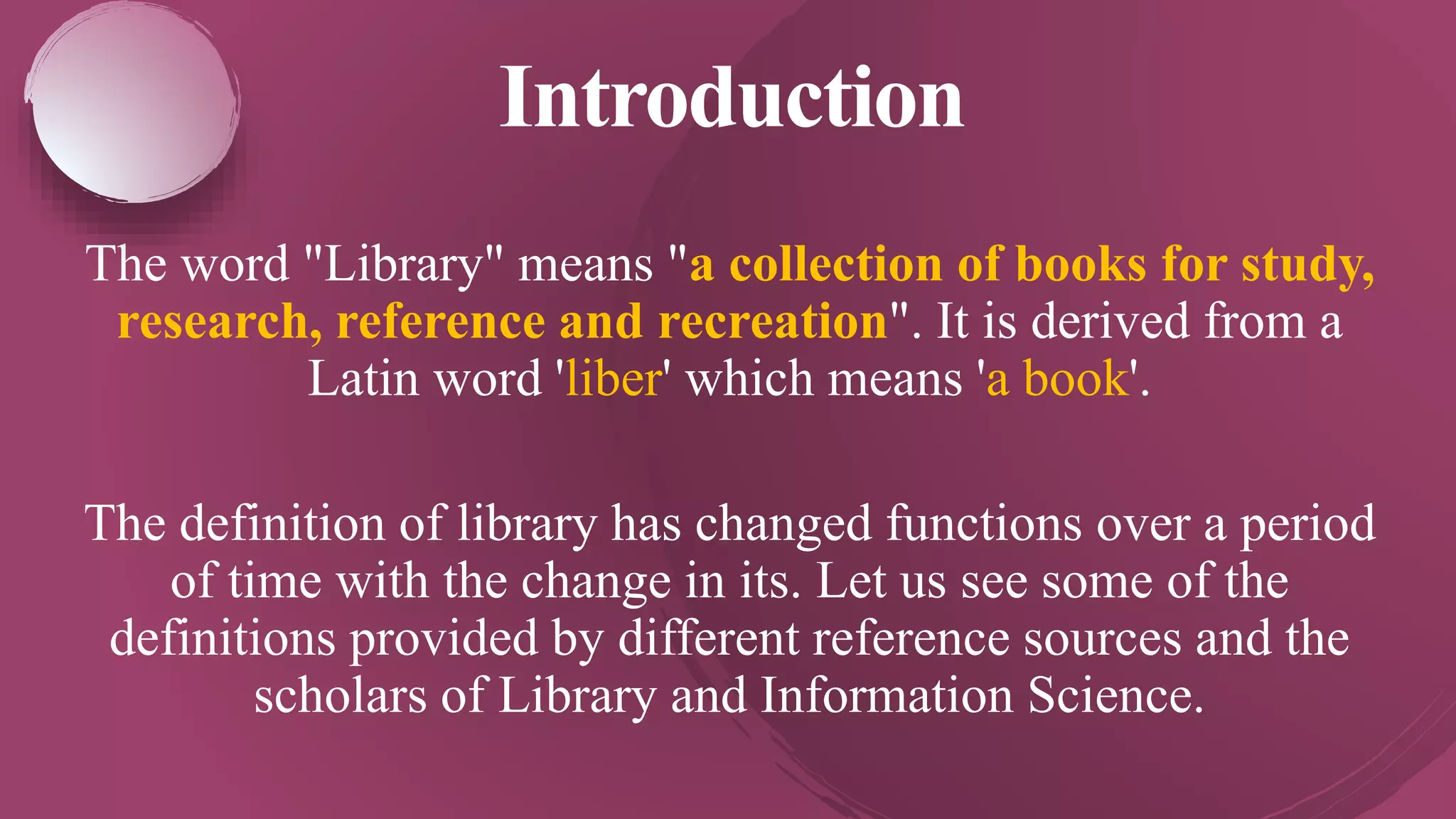 Introduction to library science | PPTX