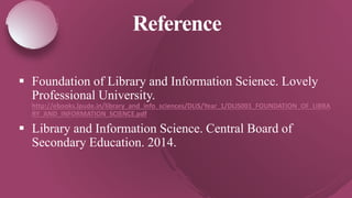 Introduction to library science | PPTX