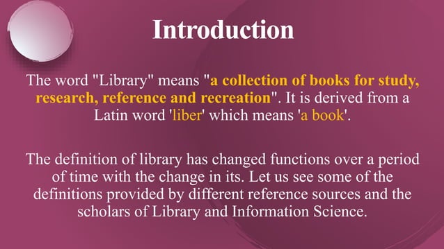 Introduction to library science | PPTX | Technology & Computing