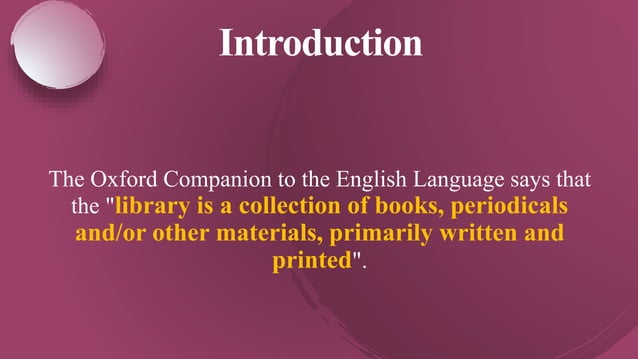 Introduction to library science | PPTX | Technology & Computing