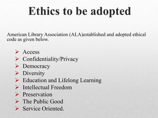 Library Ethics | PPT
