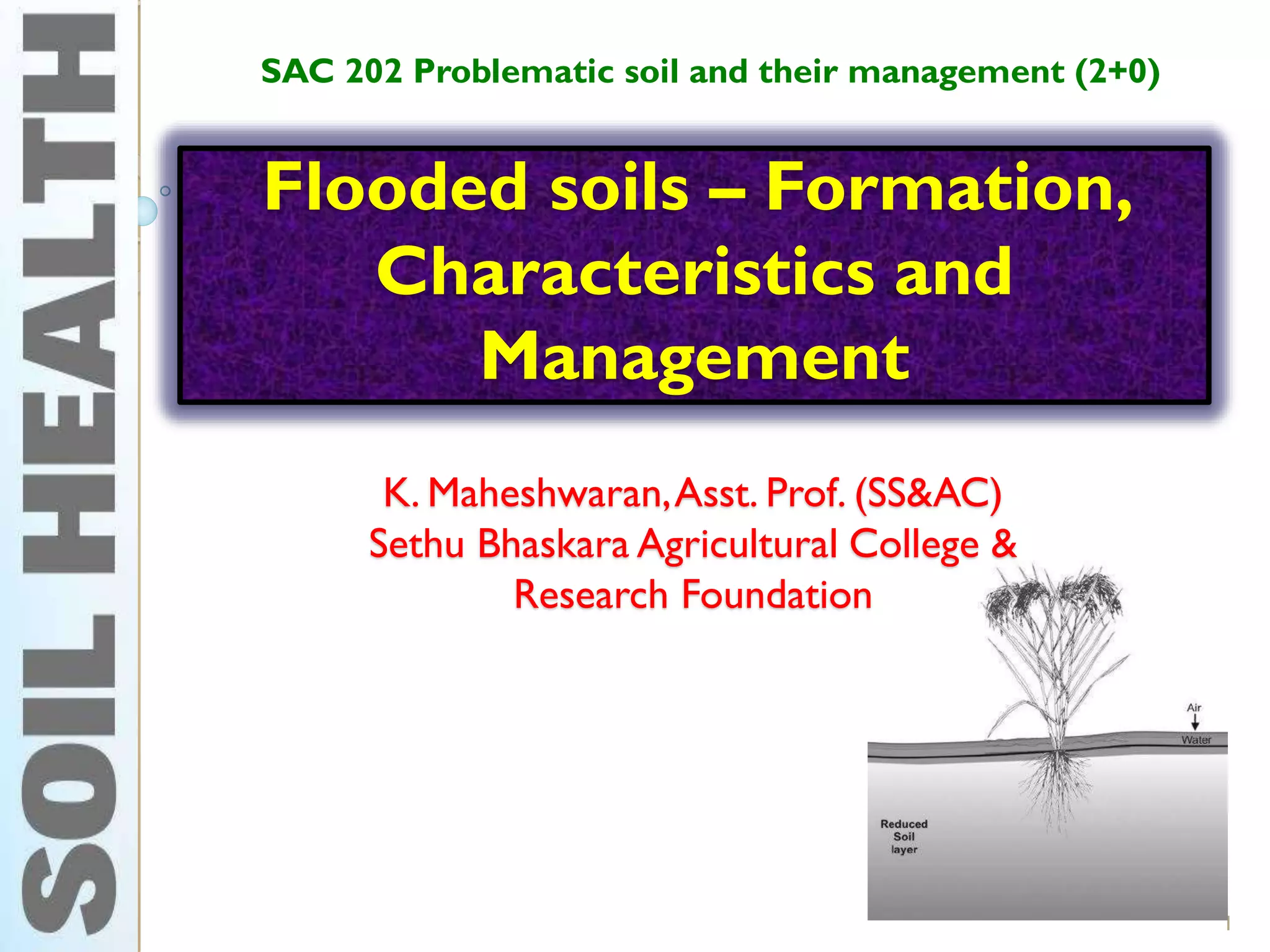 Flooded soils – formation, characteristics and management | PDF
