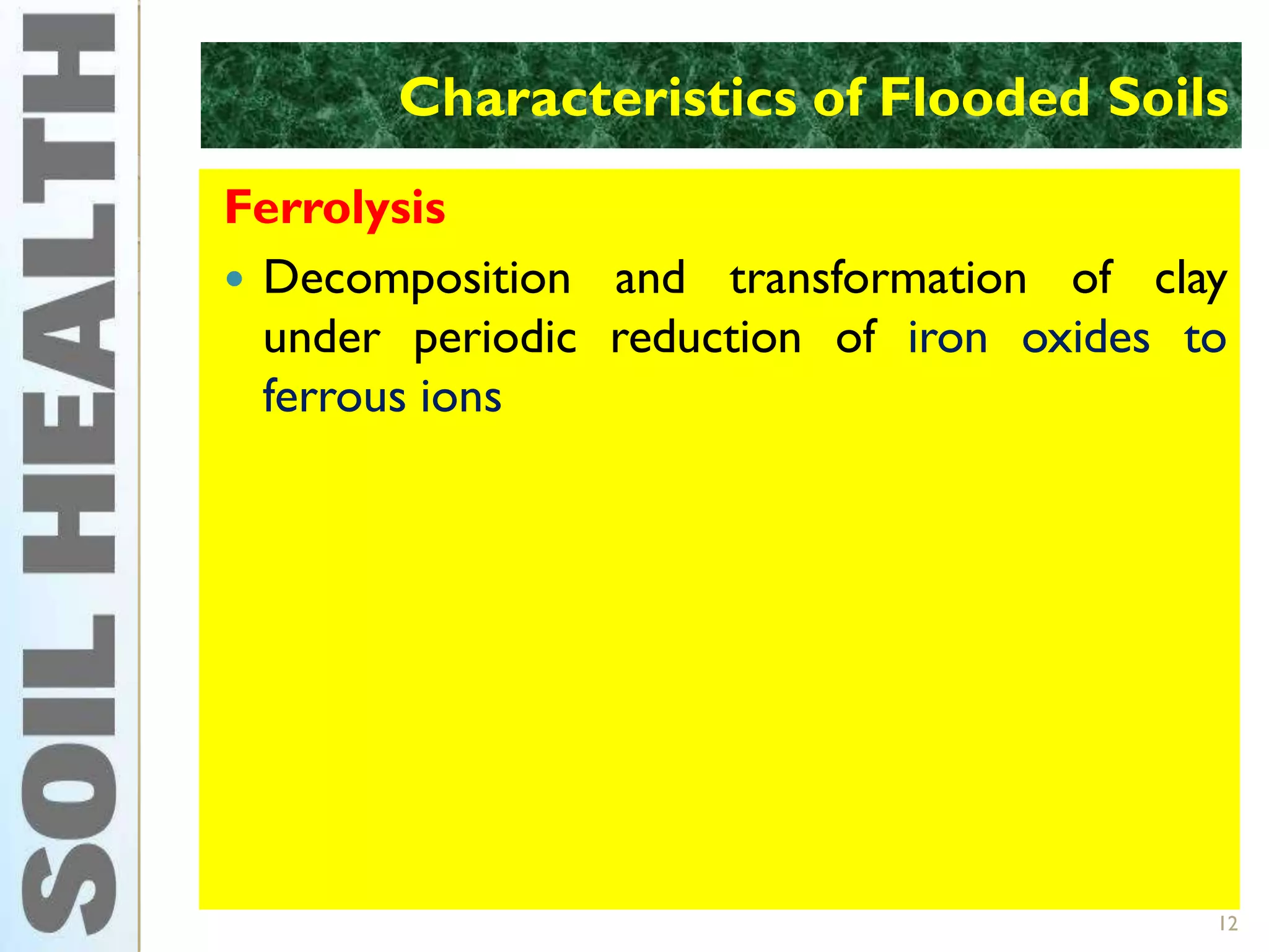 Flooded soils – formation, characteristics and management | PDF