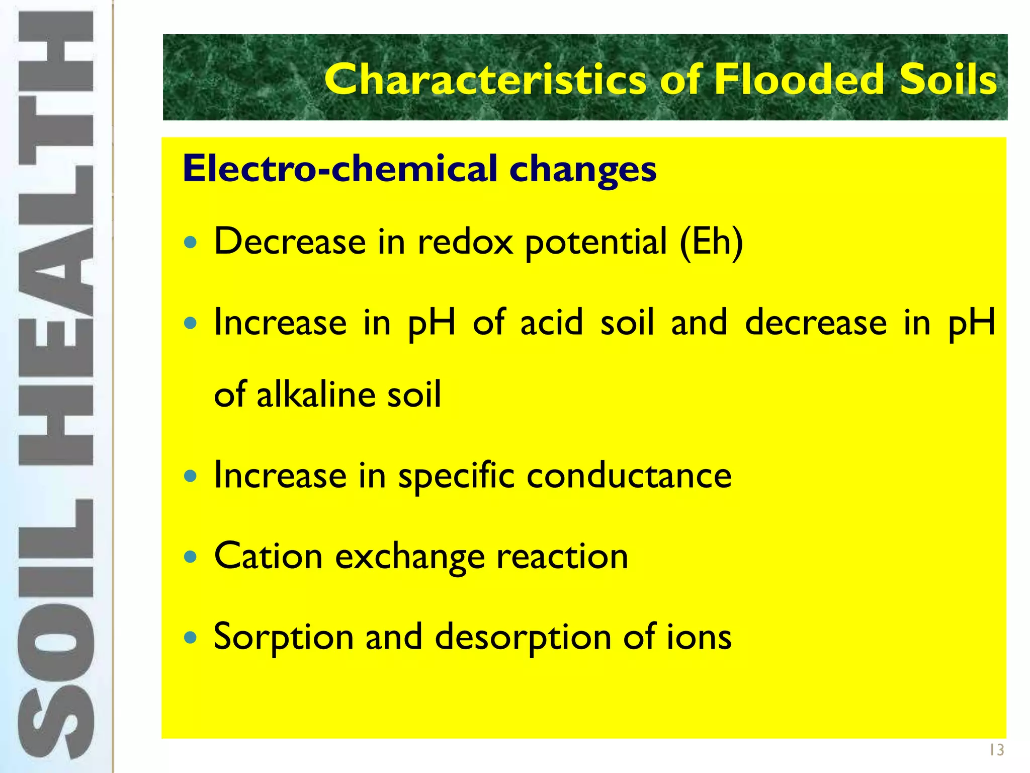 Flooded soils – formation, characteristics and management | PDF