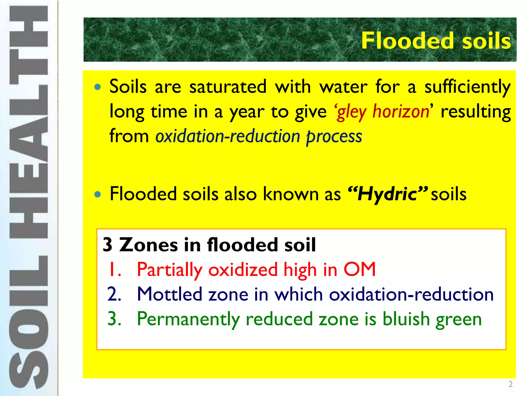 Flooded soils – formation, characteristics and management | PDF