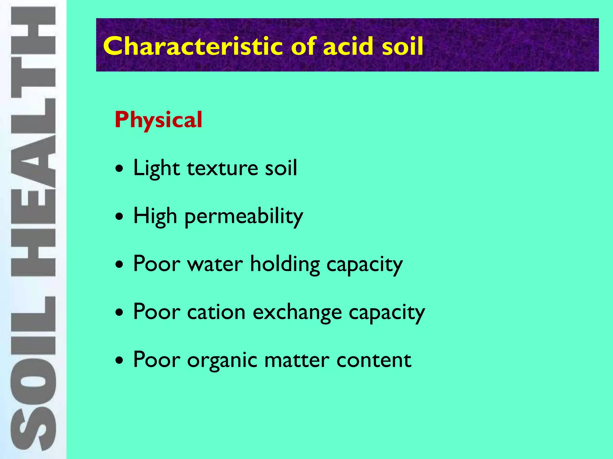 Acid soil and acid sulphate soil, genesis and characteristics | PDF