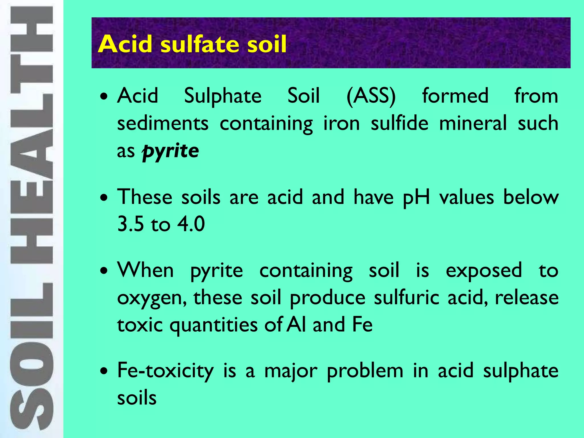 Acid soil and acid sulphate soil, genesis and characteristics | PDF