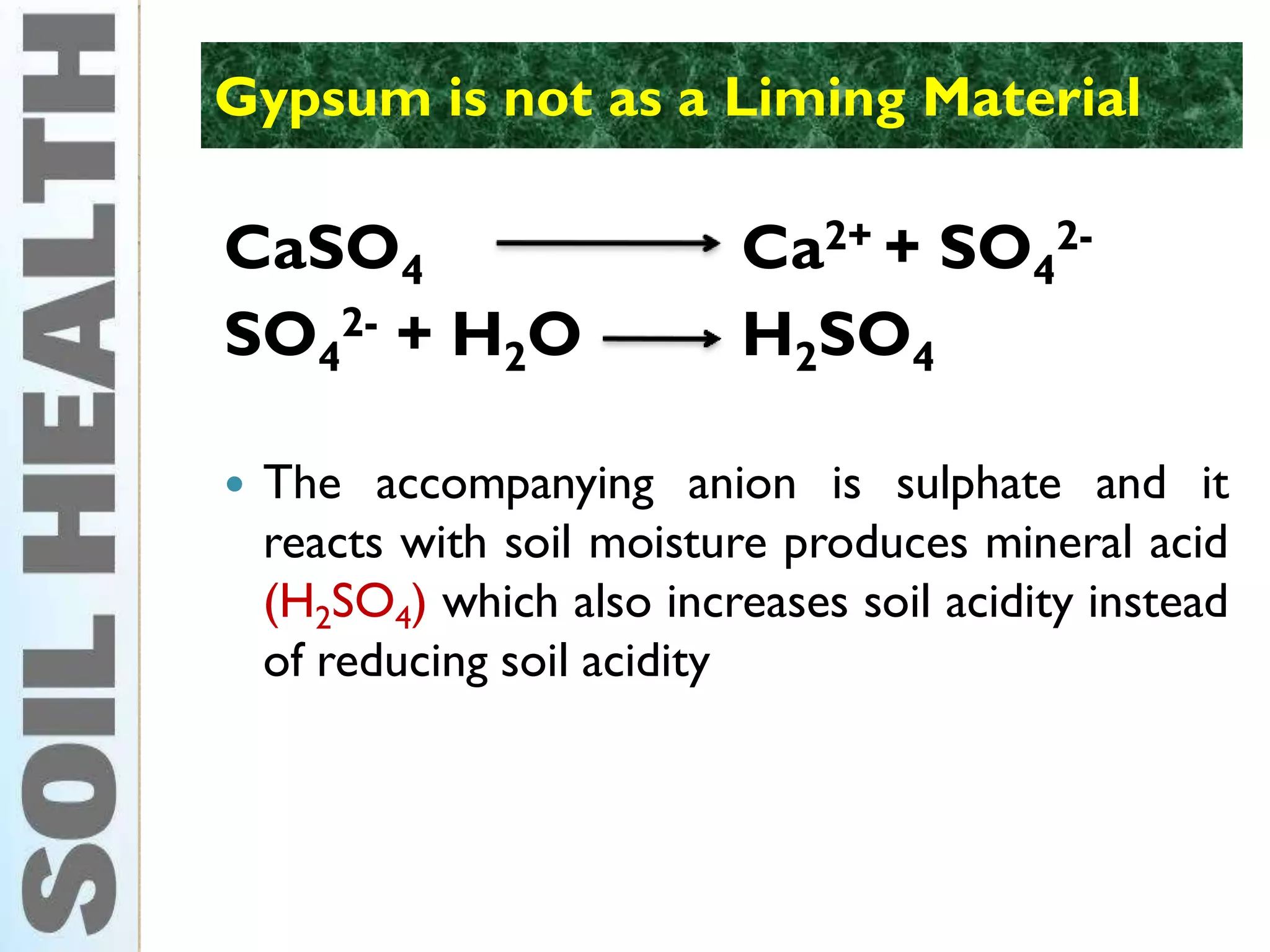 Lime requirement of acid soil, liming materials, reclamation and ...