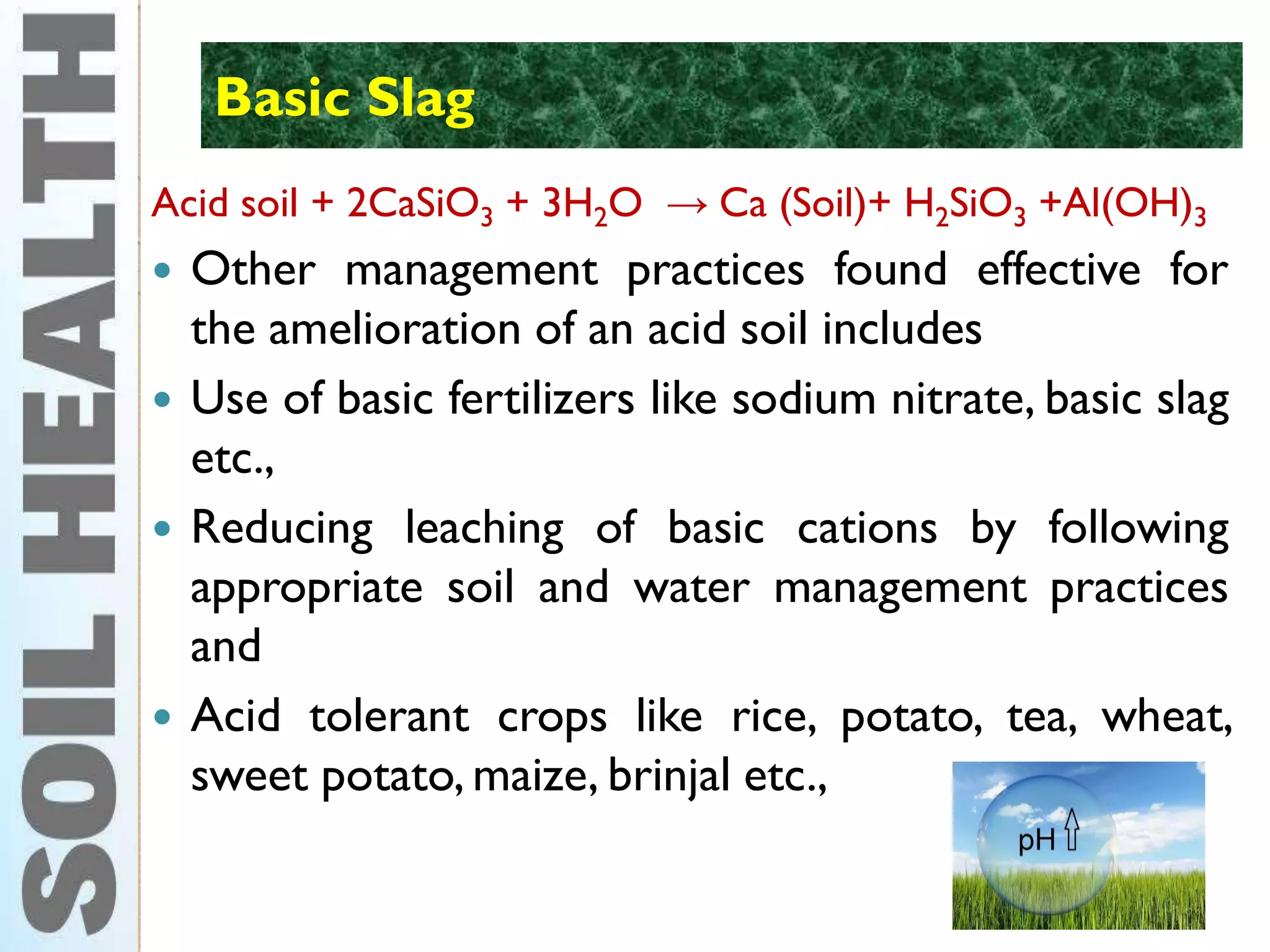 Lime requirement of acid soil, liming materials, reclamation and ...